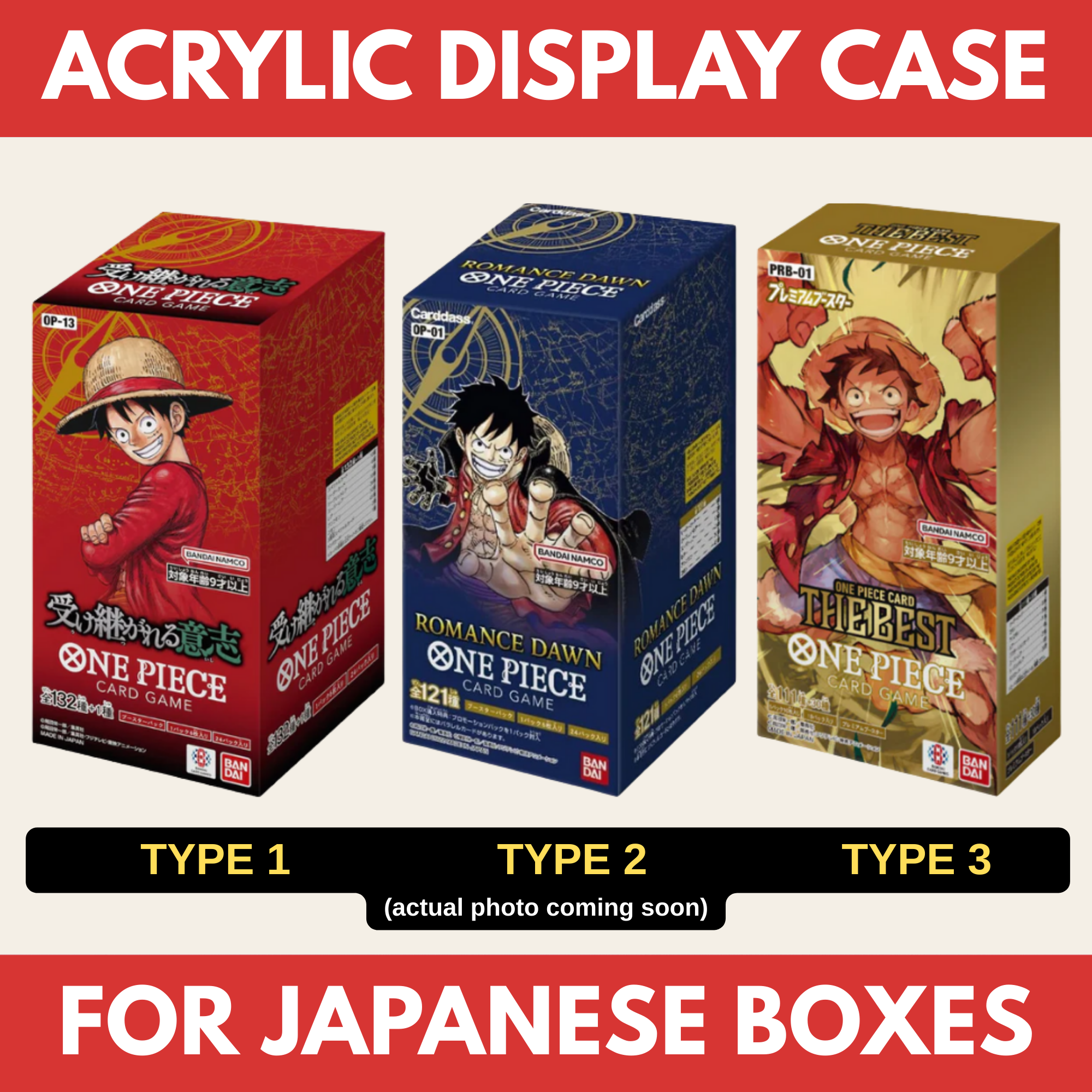 ONE PIECE Japanese Booster Box - Acrylic Display Case – Card Piece